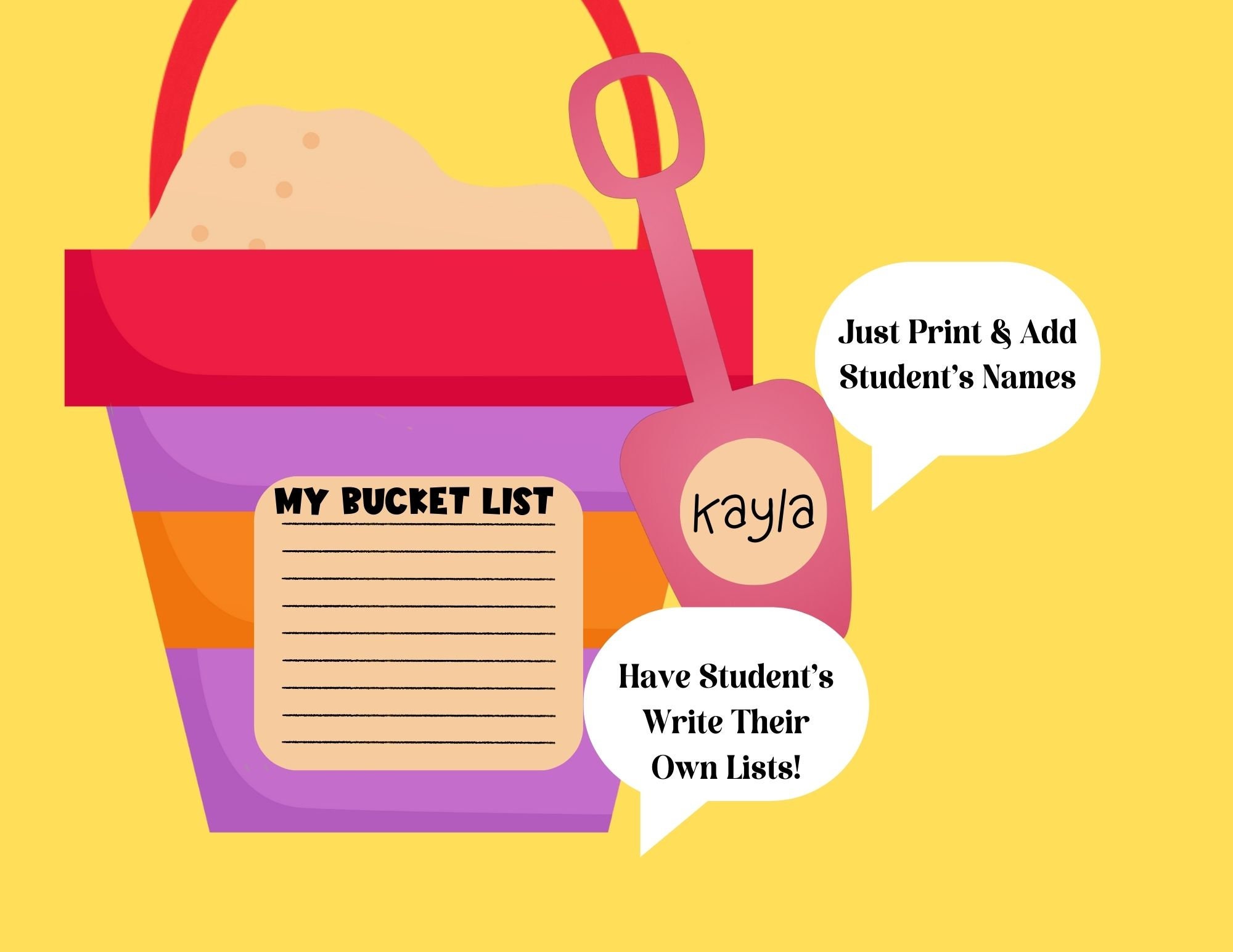 Summer Classroom Bulletin Board, Our Bucket List, Classroom Activity ...