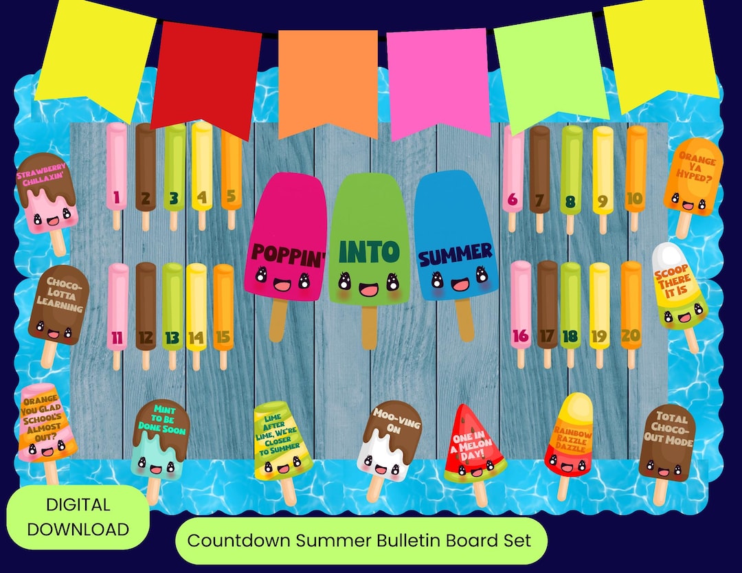Countdown to Summer Bulletin Board, End of Year Classroom Decor ...