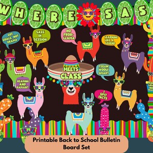Llama Classroom Bulletin Board Set, Back to School Decor, Printable PDF ...