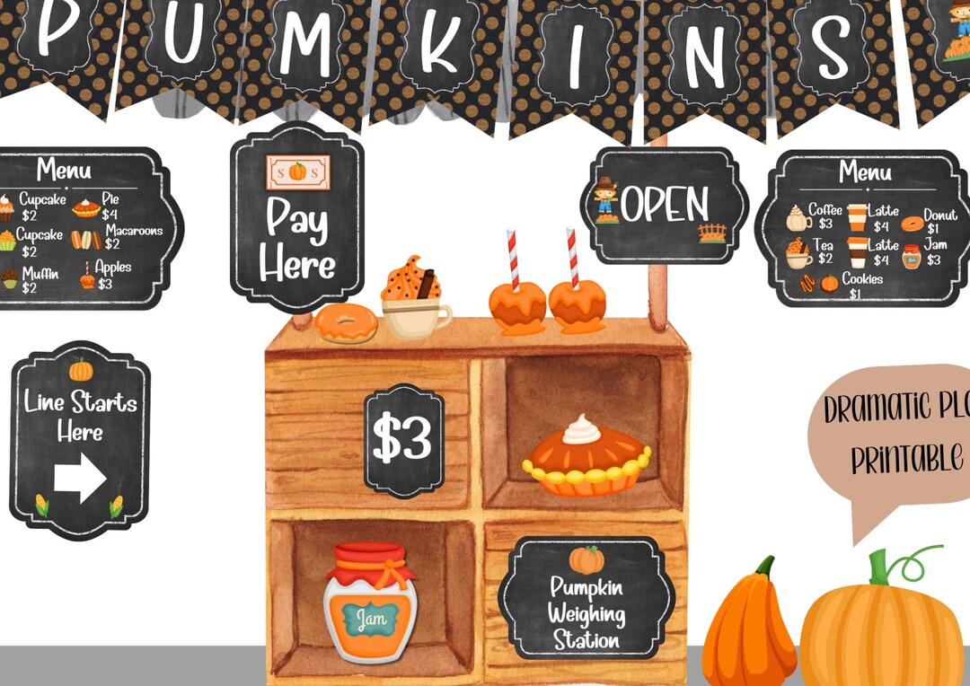 Pumpkin Patch Dramatic Play Set, Dramatic Play, Preschool Printable ...