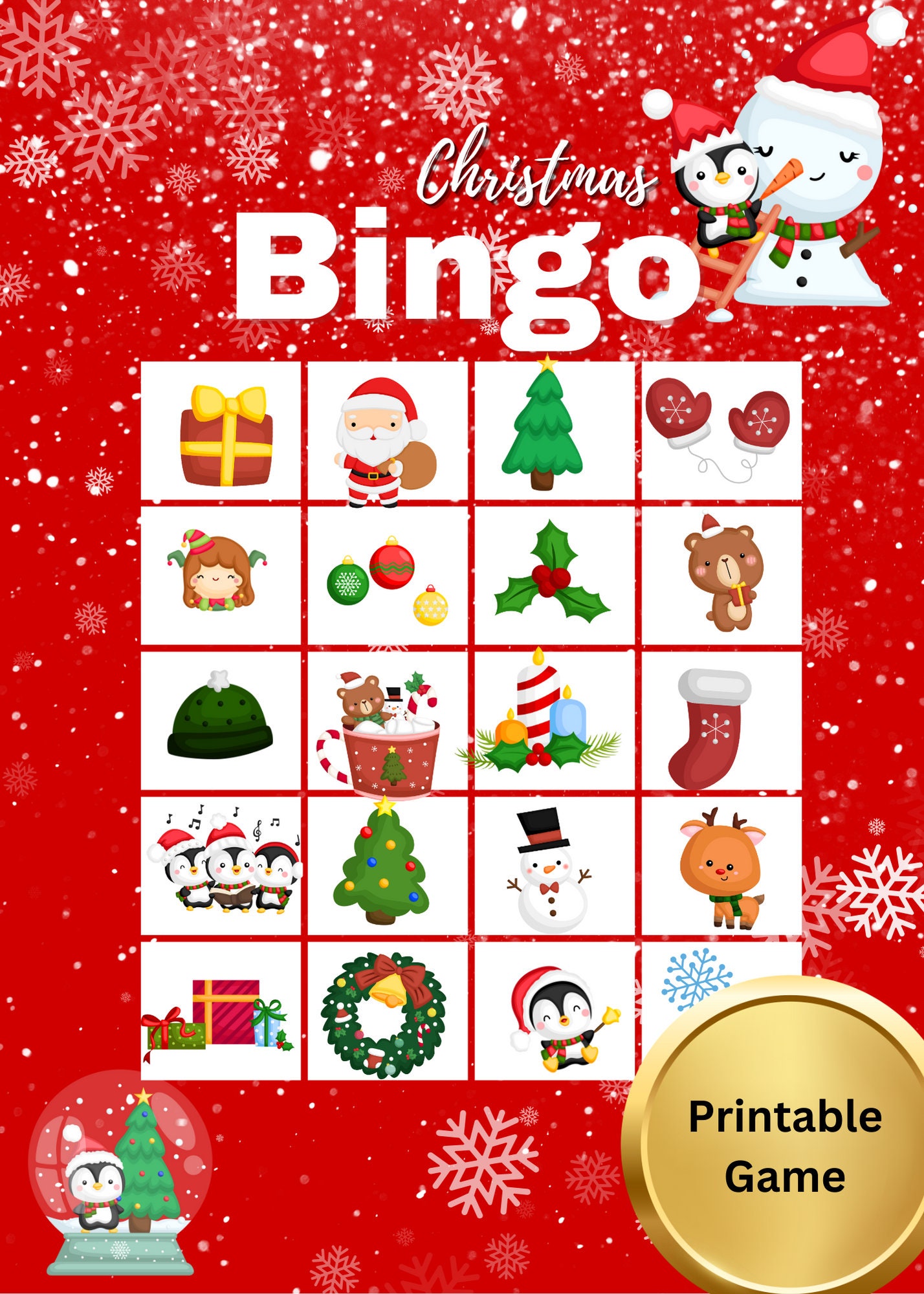 Christmas Bingo Cards - Etsy