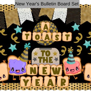New Year's Classroom Bulletin Board Set, Editable New Year's Bulletin ...