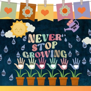 Spring Bulletin Board Set, Never Give Up, Spring Classroom Decor ...