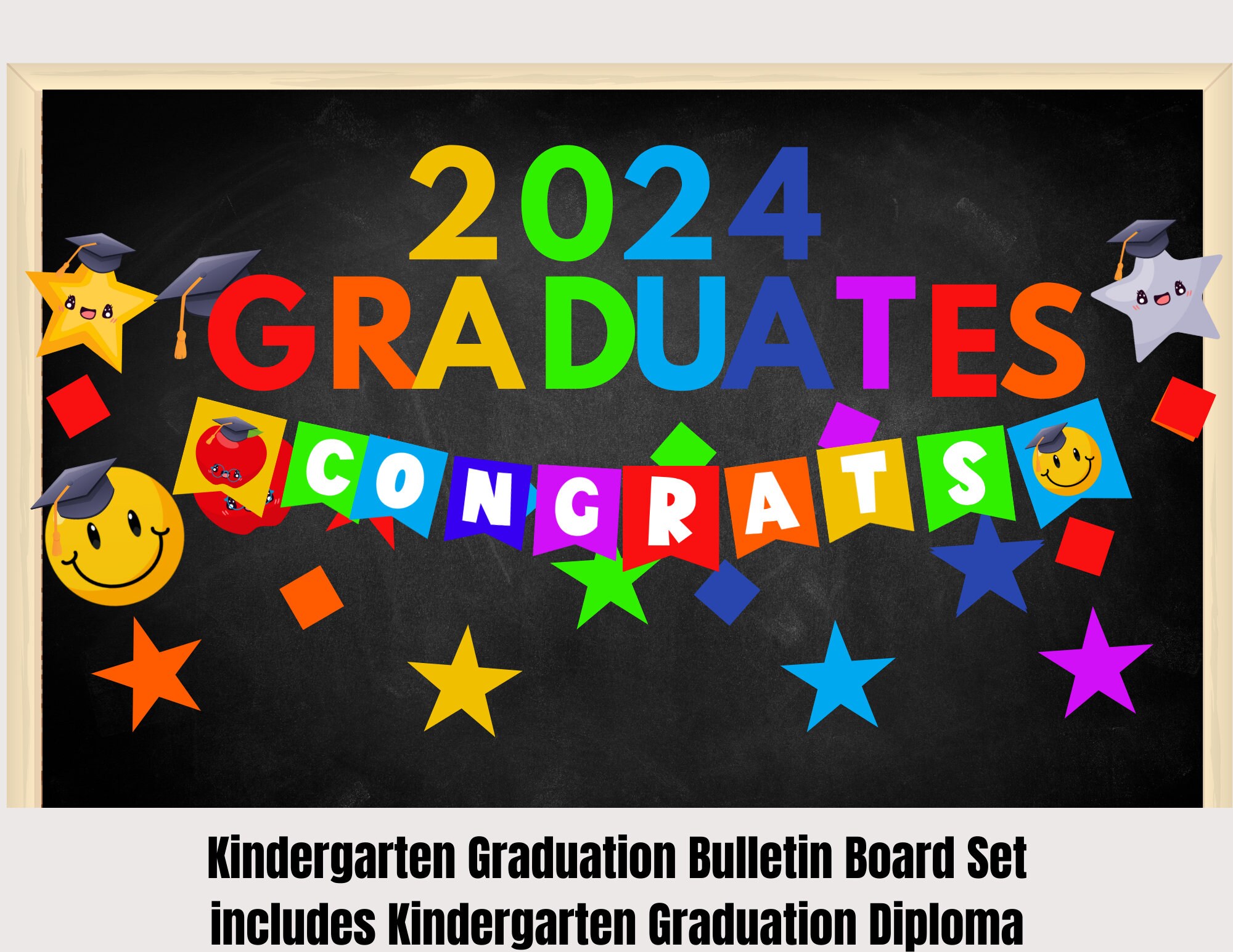 Kindergarten Graduation Classroom Bulletin Board Set, Kindergarten ...