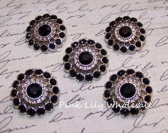 Black rhinestone buttons | Etsy