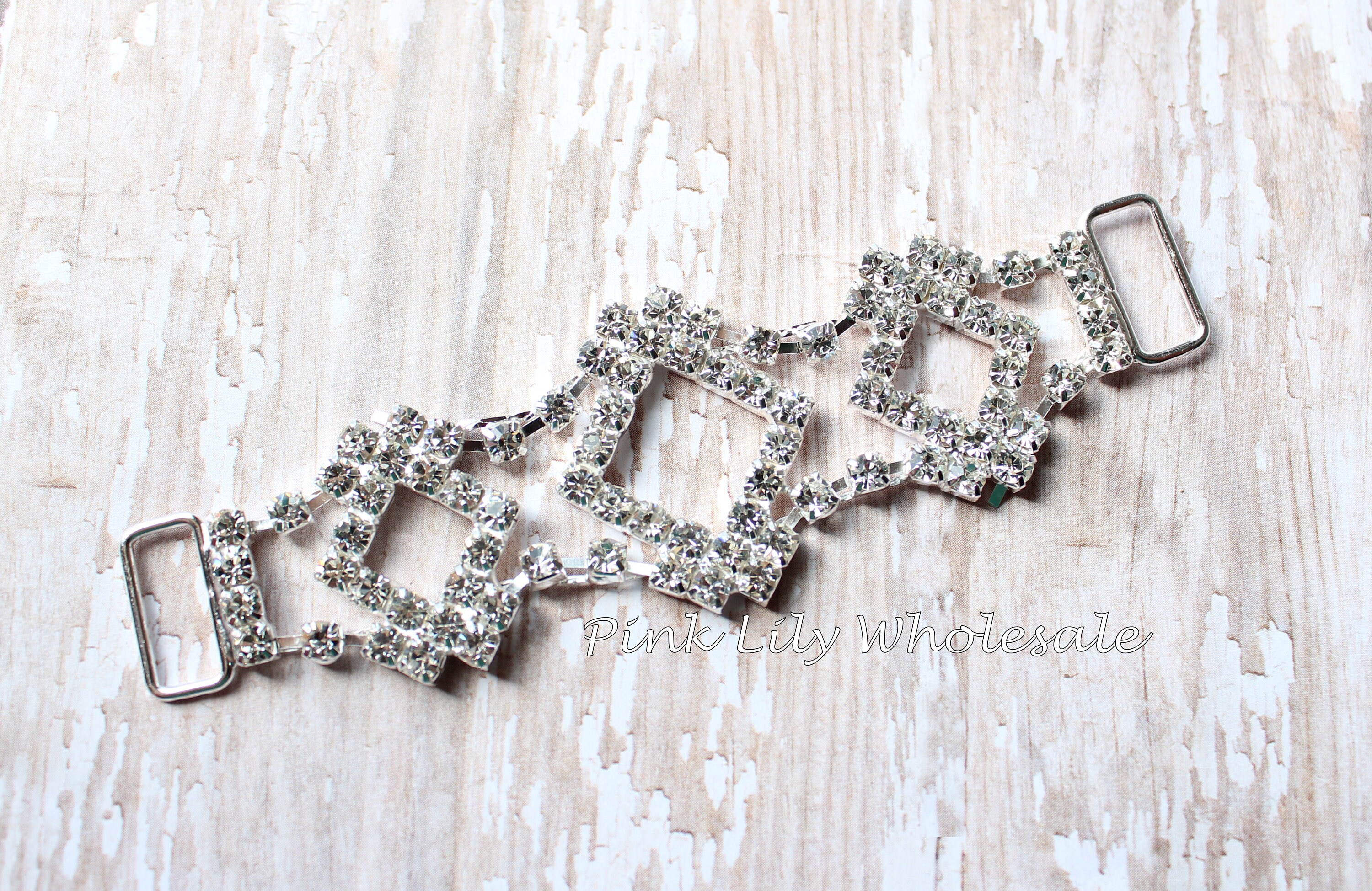 SET of TWO Diamond Rhinestone Connector Bling | Etsy