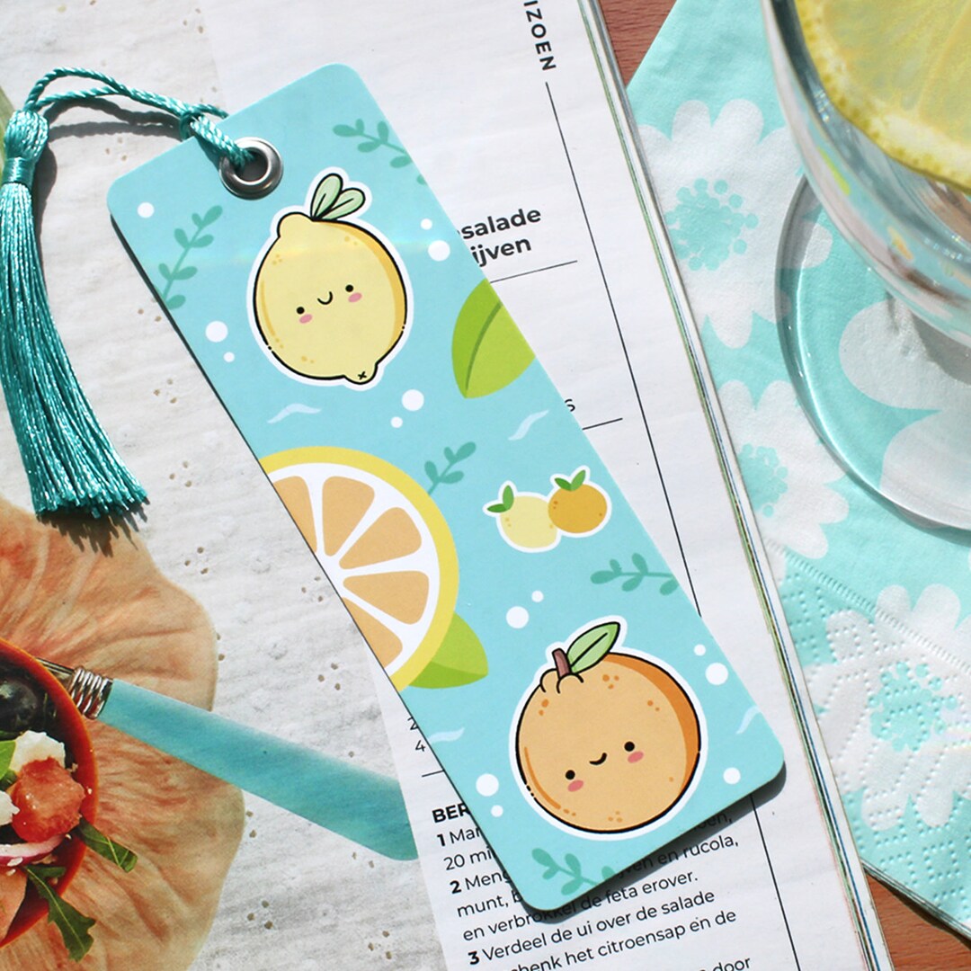 Handmade Bookmark - CITRUS SPLASH | Cute Luxury Bookmark With Tassel ...
