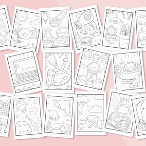 PRINTABLE Digital Coloring Book Vol. 1 - Kawaii Illustrations, Kids Art ...