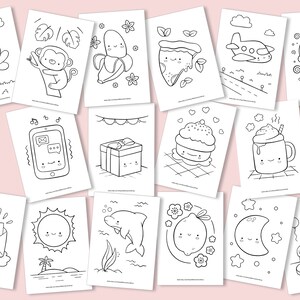 PRINTABLE Digital Coloring Book Vol. 2 - Kawaii Illustrations, Kids Art ...