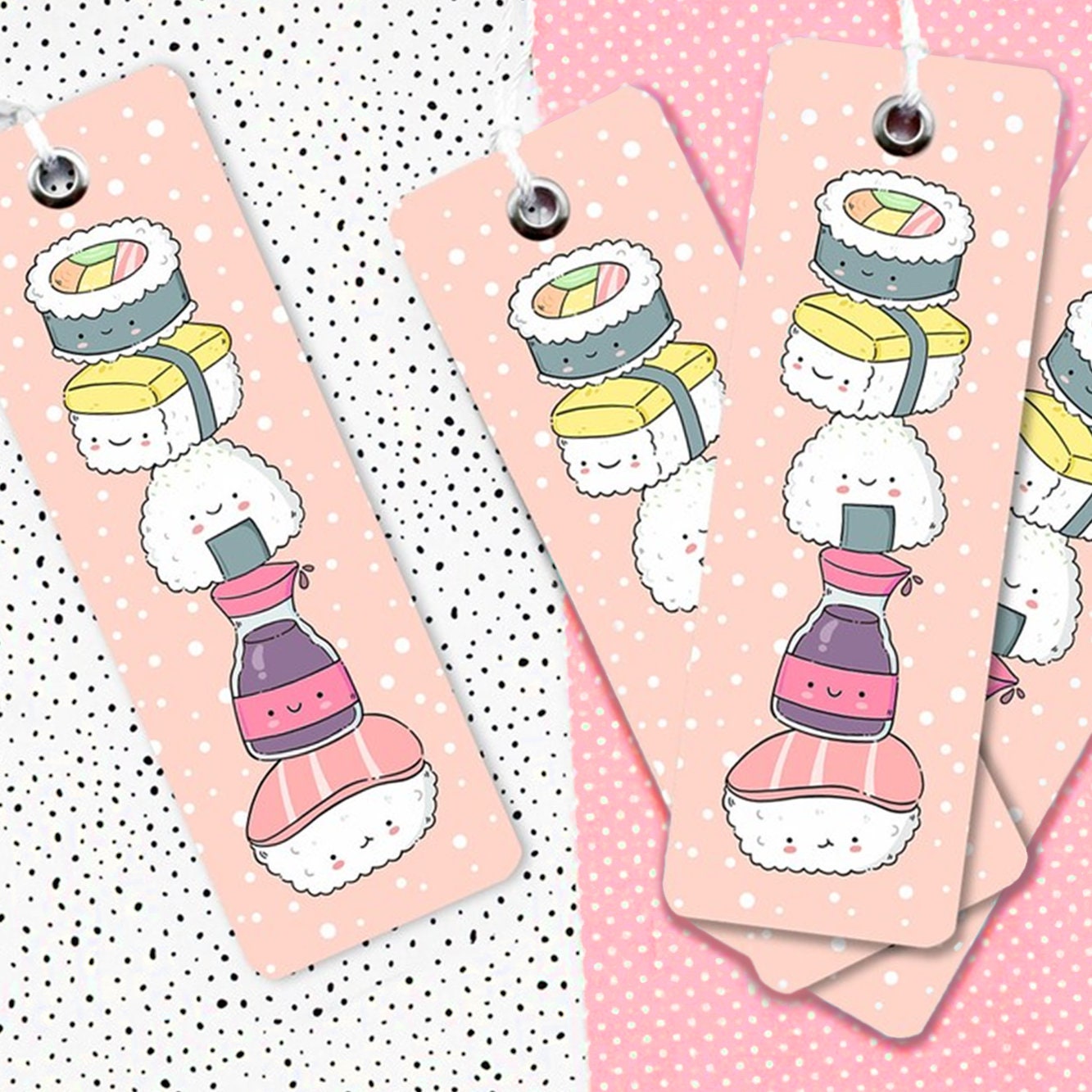 Handmade Bookmark - SUSHI TOWER | Cute Luxury Bookmark With Tassel ...