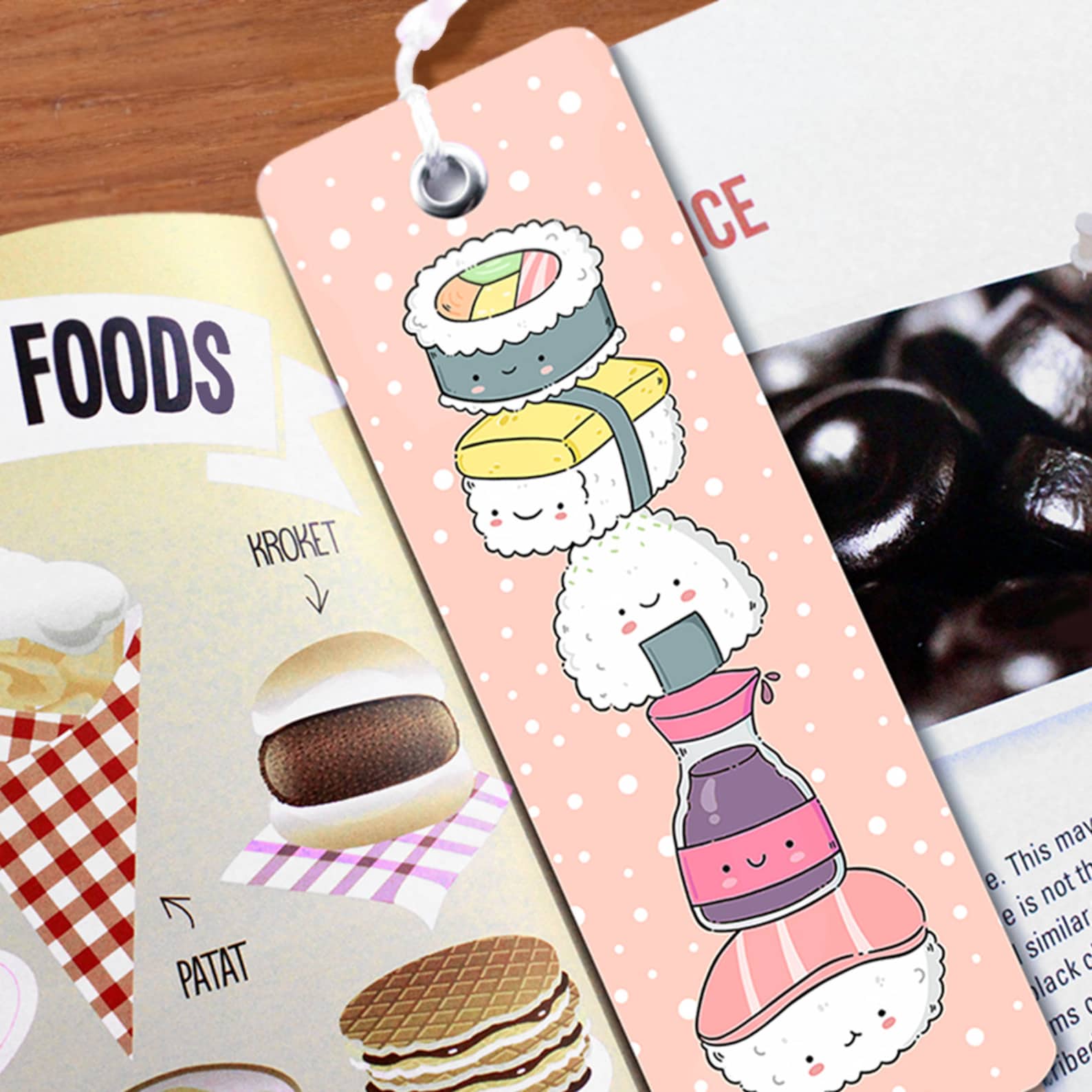 Handmade Bookmark - SUSHI TOWER | Cute Luxury Bookmark With Tassel ...