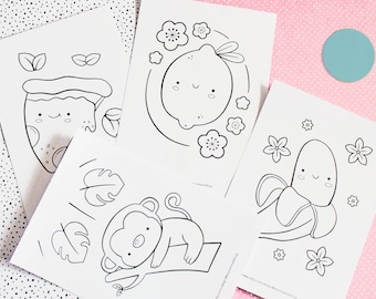 PRINTABLE Digital Coloring Book Vol. 1 Kawaii Illustrations, Kids Art ...