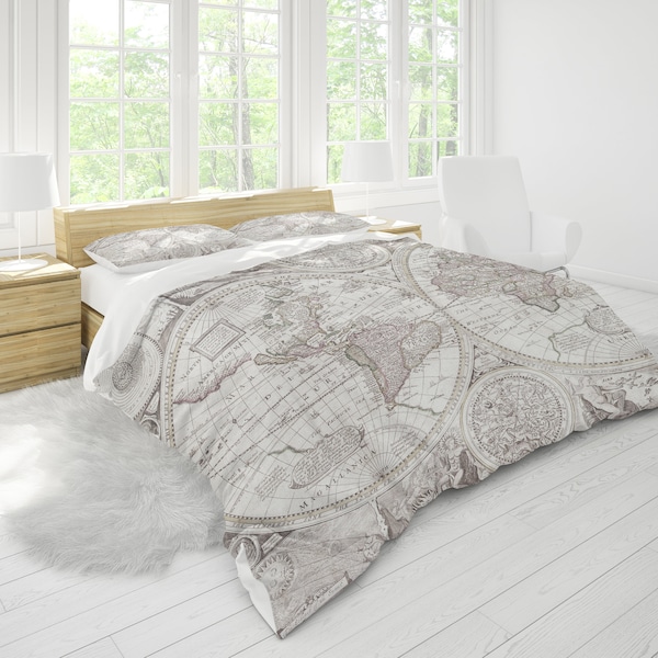 World Map Bedding - Etsy