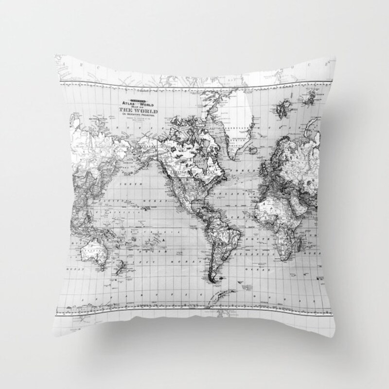 World Map Pillow - Etsy
