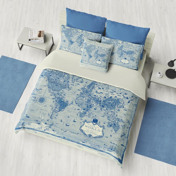 Map Duvet Cover - Etsy