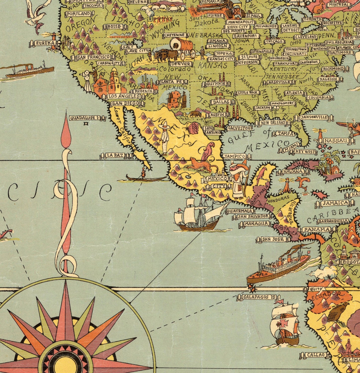 Retro Decorative World Mercator Map Shower Curtain - Etsy