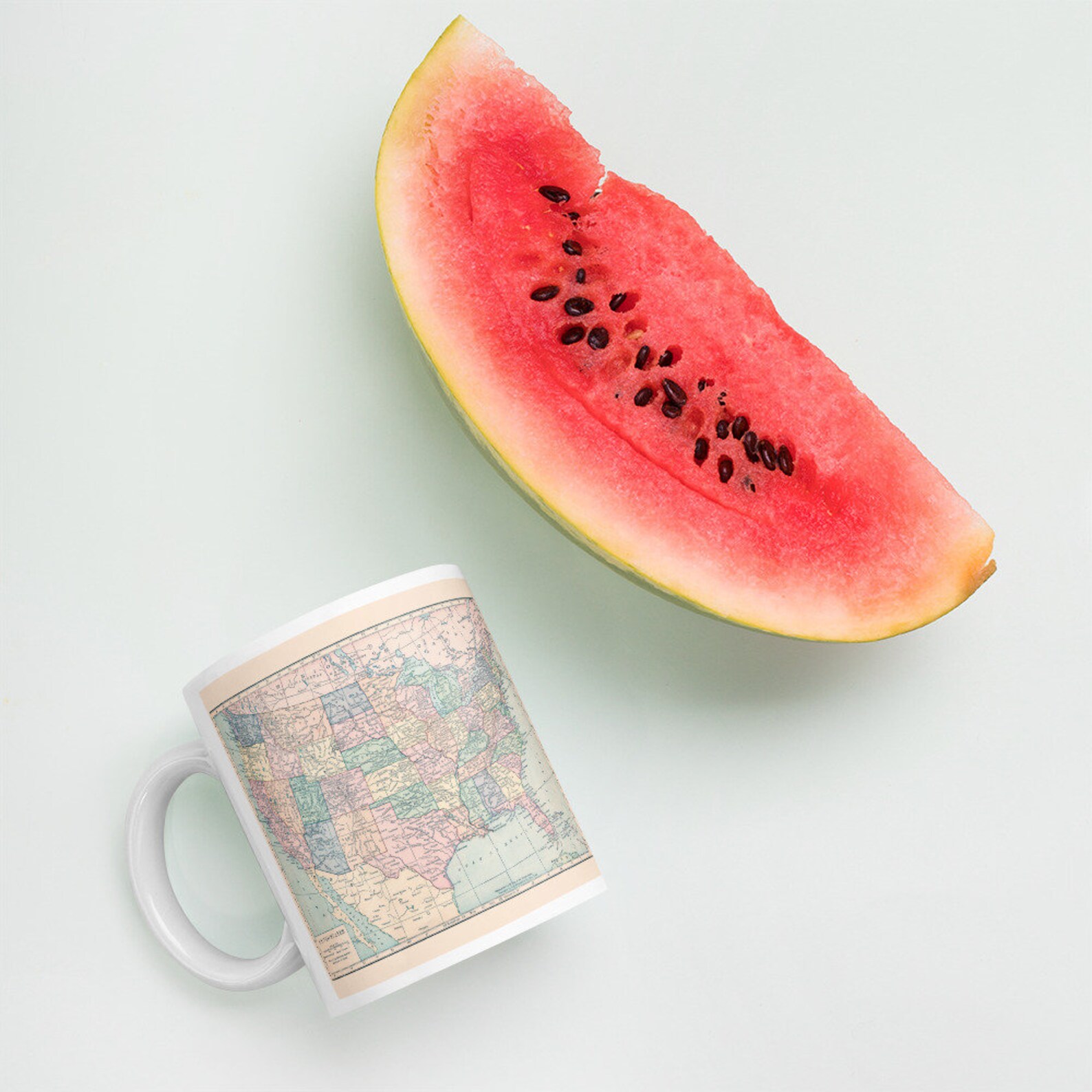 United States Map Mug Vintage United States 48 States - Etsy