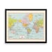 World Map Framed Print Vintage World Map Print Travel - Etsy