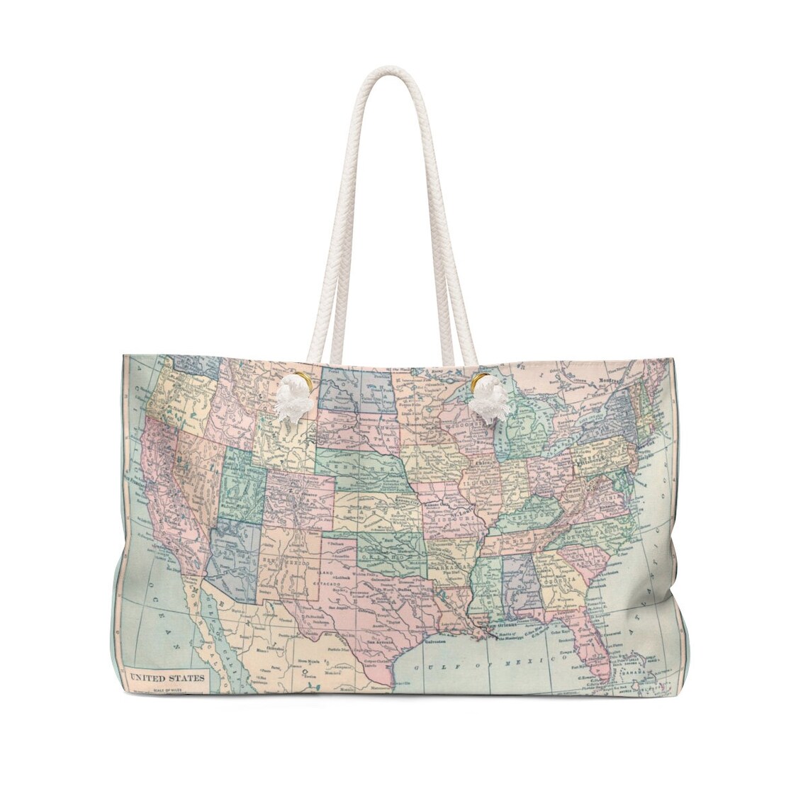 United States Map Weekender Travel Tote Bag | Etsy