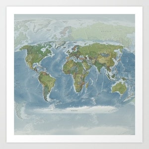 World Map Wall Tapestry Hanging - Modern Current Map, Beautiful Map ...