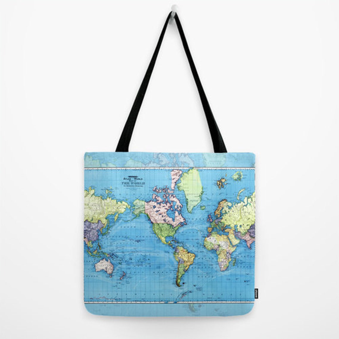 World Map Tote Bag: Colorful Historic Travel Theme - Etsy