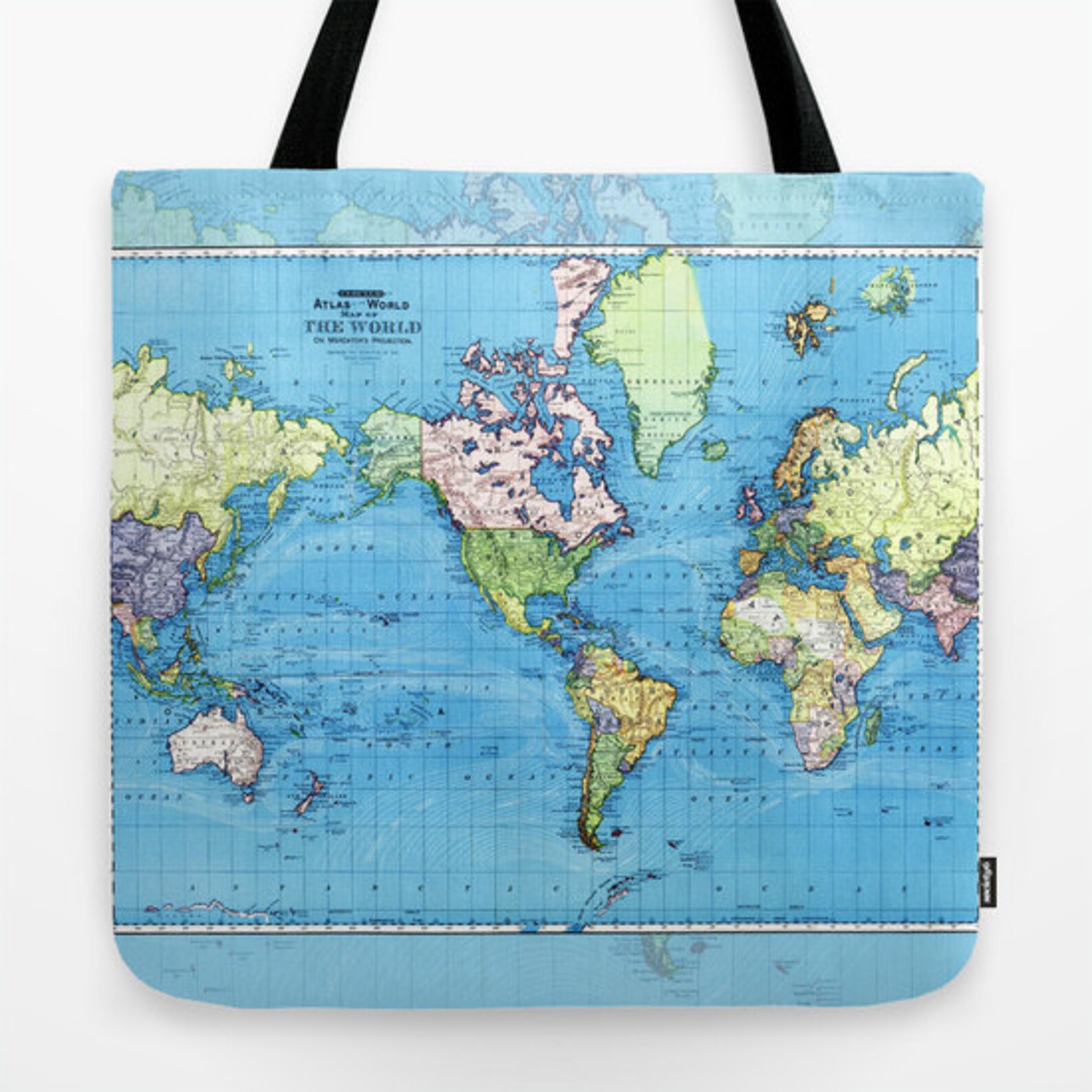 World Map Tote Bag: Colorful Historic Travel Theme - Etsy
