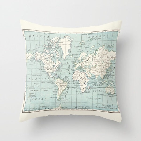 World Map Pillow - Etsy