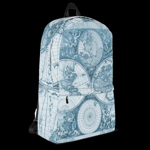 Antique World Map Backpack in Blue - Back to School With Geography - Etsy