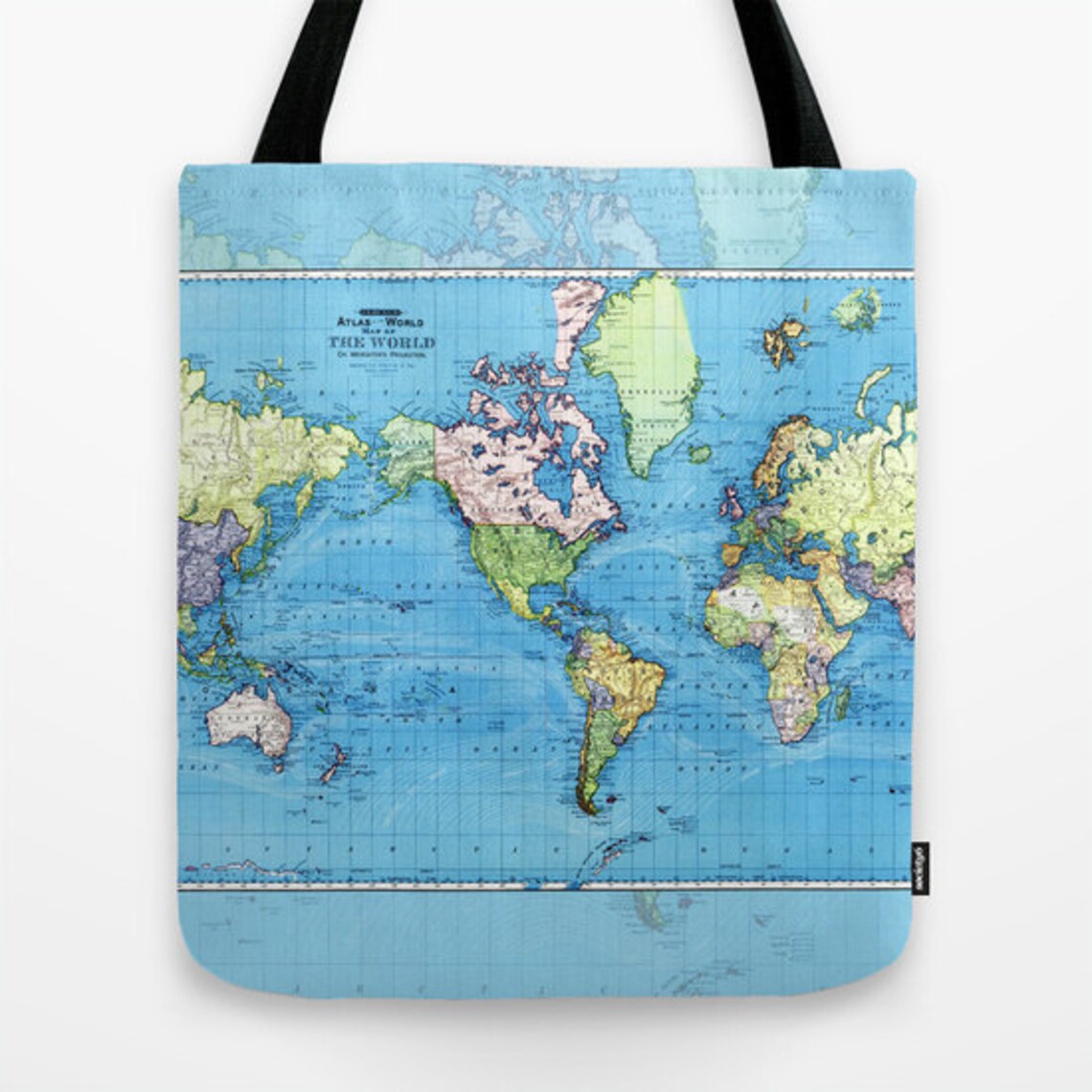 World Map Tote Bag: Colorful Historic Travel Theme - Etsy