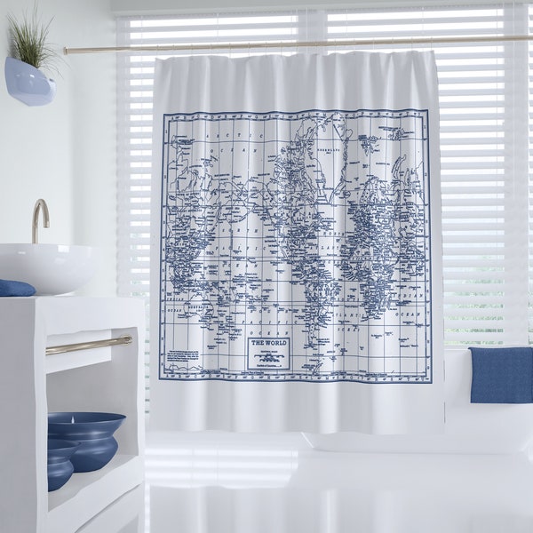 Map Shower Curtain - Etsy