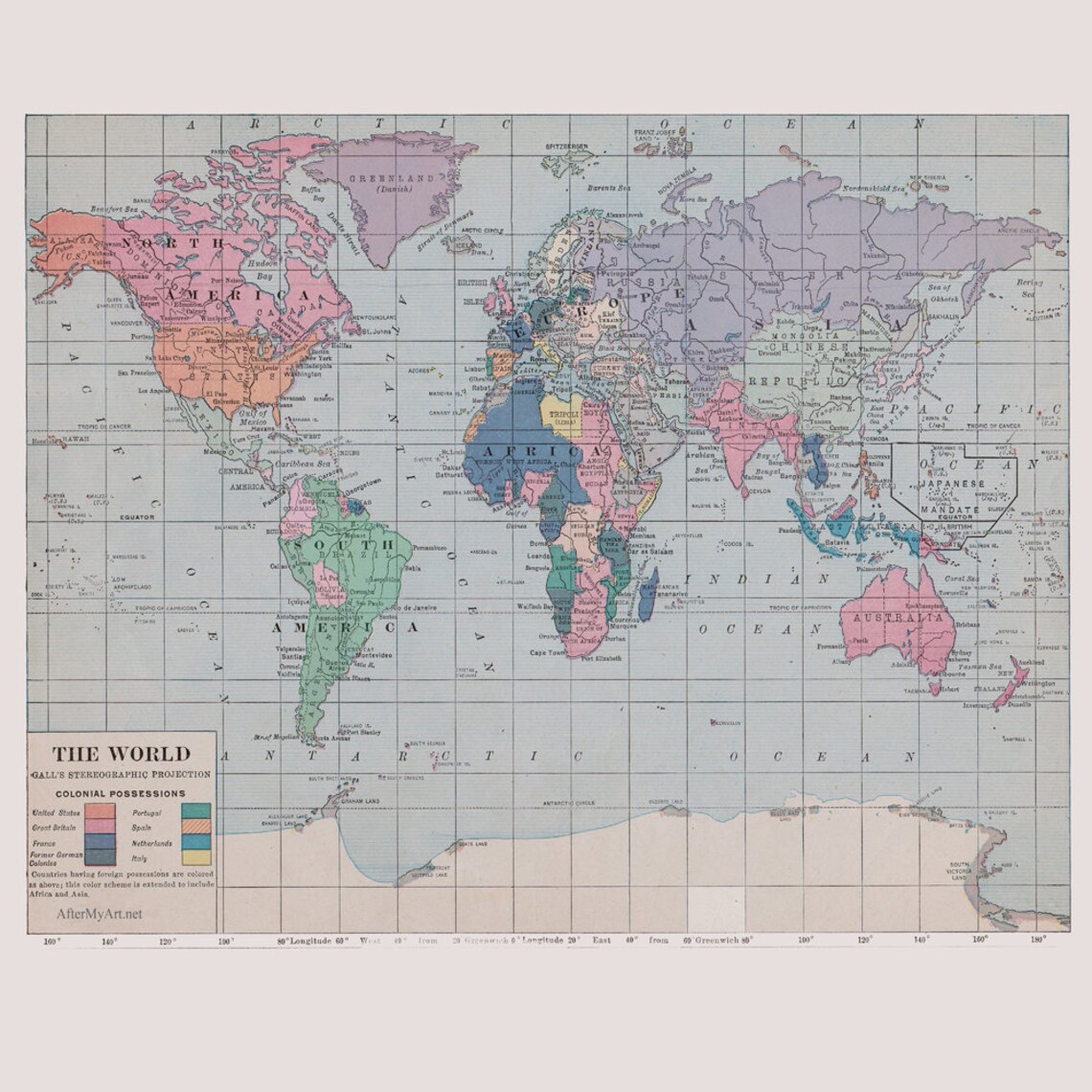 World Map Shower Curtain Historical Map Fabric Curtain | Etsy