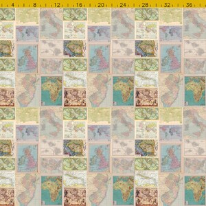 Fabric Yardage -many Vintage Maps - Yardage of Antique/vintage World ...
