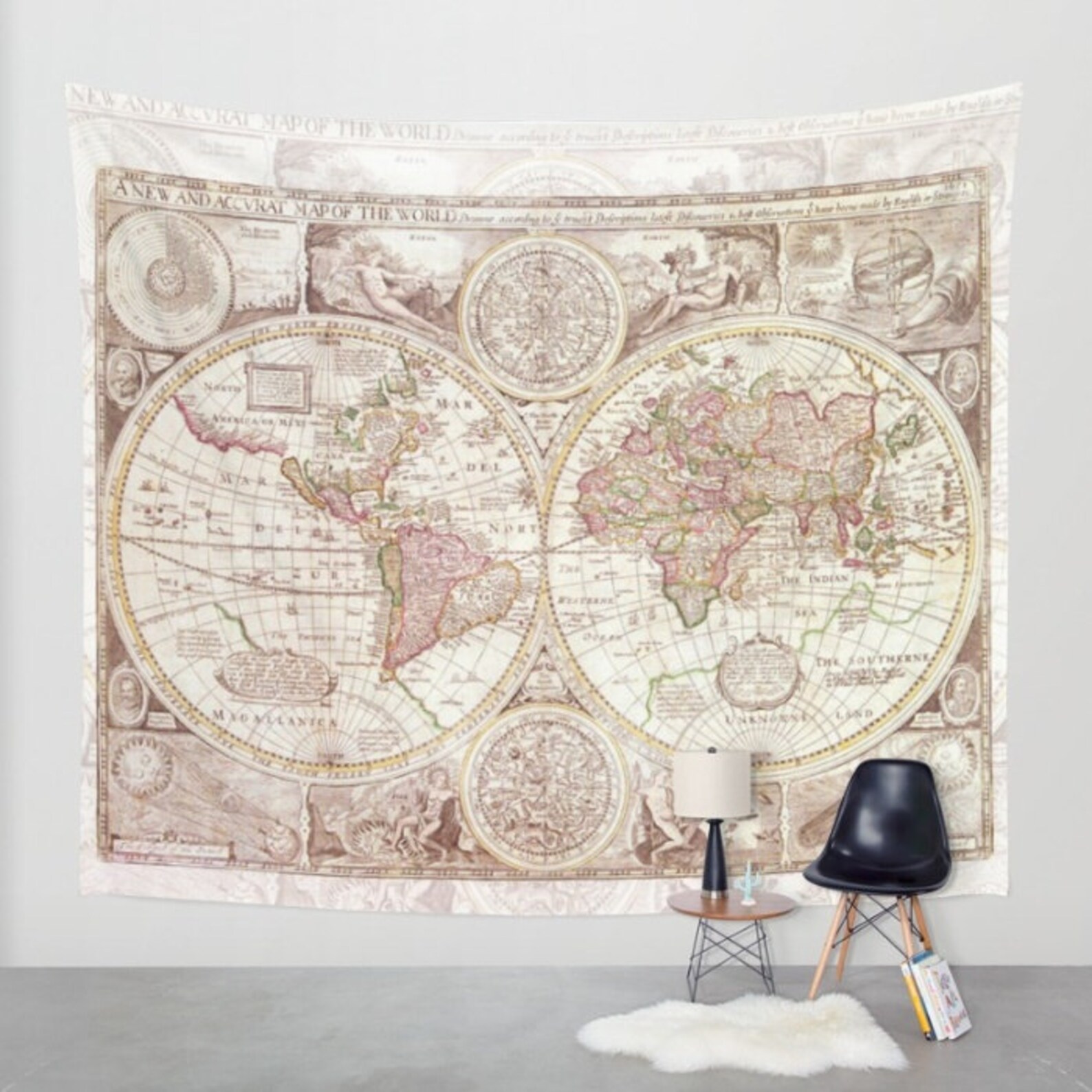 World Map Tapestry Wall Hanging Dorm Room Decor Antique Map | Etsy