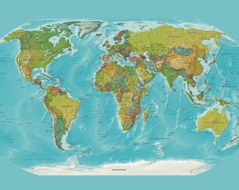 Current World Map - Etsy