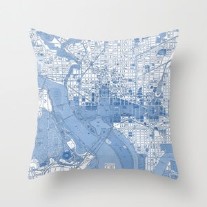 Washington City Map Fleece Blanket Throw - Cozy, Sofa, Couch, Bed ...