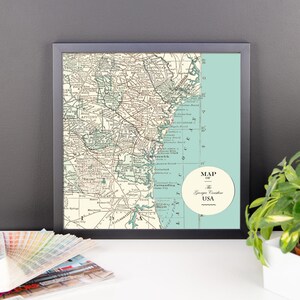 Georgia Shoreline Map Framed Print Matte Poster Print, Wall Decor ...