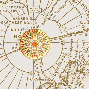 Map With Compass Fabric Shower Curtain - "give Me Direction" - Travel ...