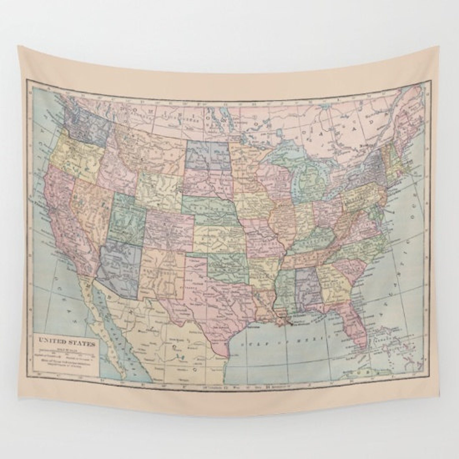 United States Map Tapestry Wall Hanging US Map Dorm - Etsy