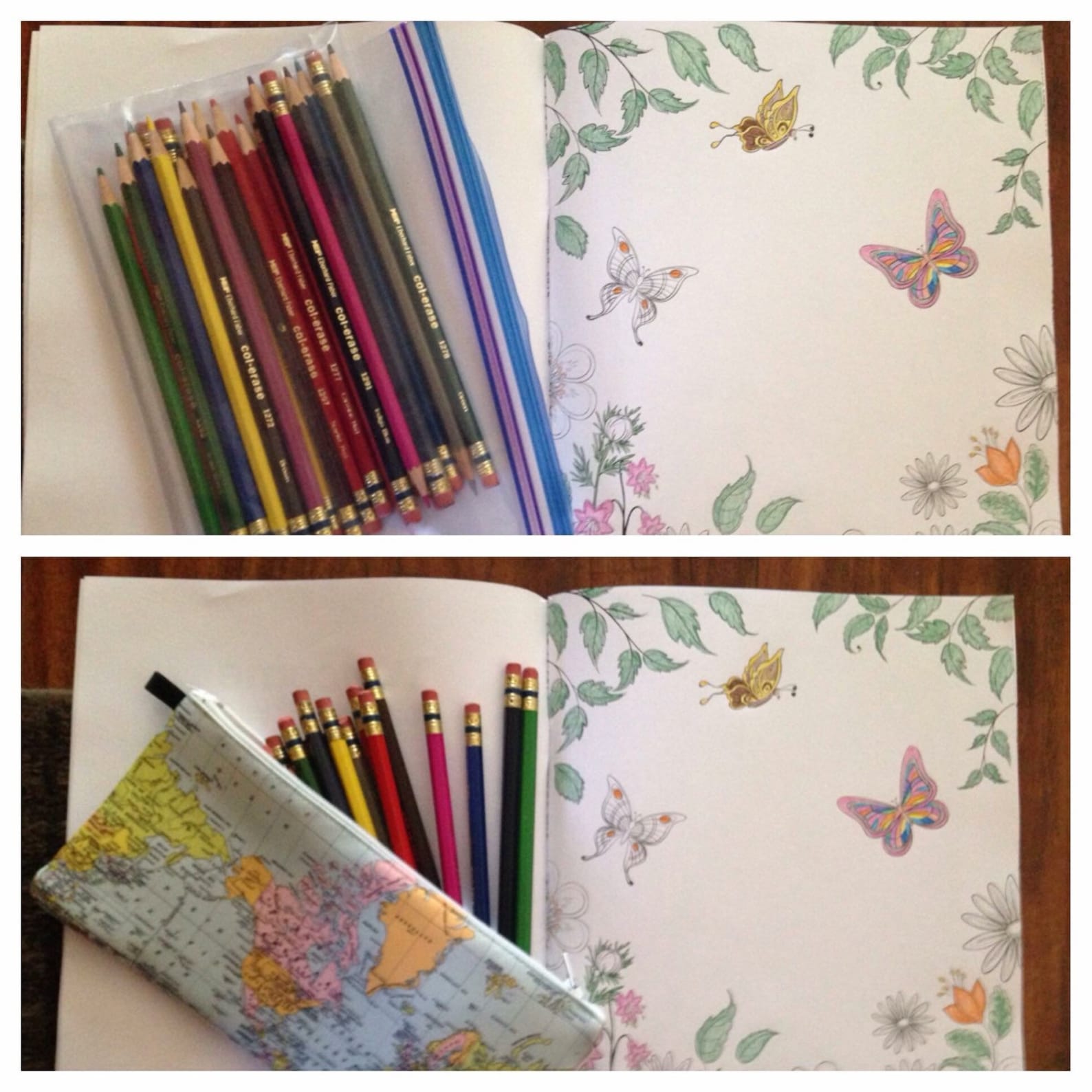 World Map Pencil Case Aqua and Cream Makeup Bag Travel | Etsy