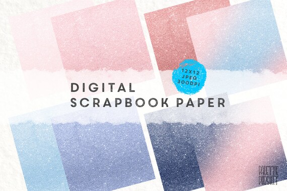 Blush pink and navy digital scrapbook paper glitter texture background ...