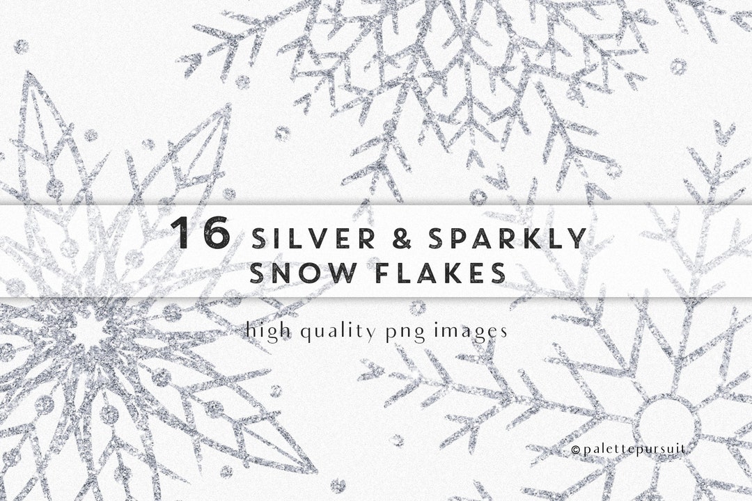 Silver Snowflake Clipart, Silver Christmas Clip Art, Winter Snow ...