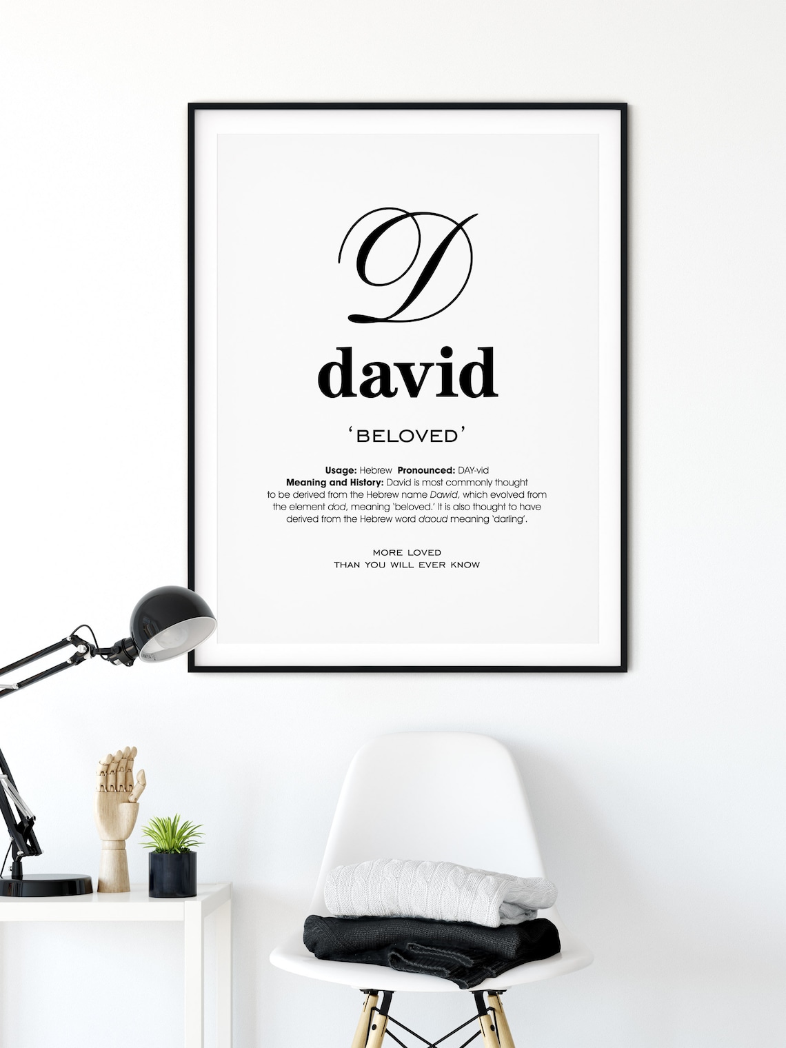 David Name Meaning Printable Name Art Modern Nursery Decor - Etsy France