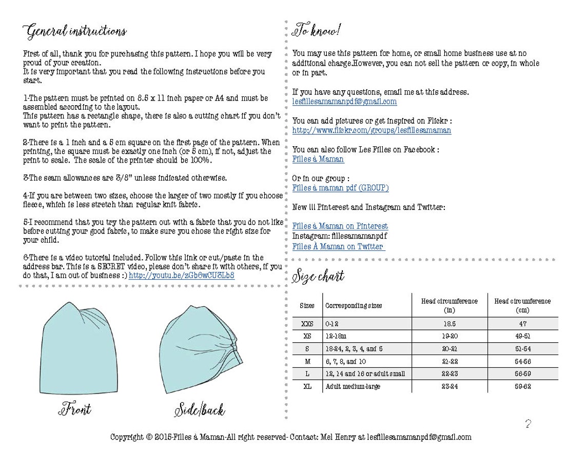 Patron PDF de la tuque - Etsy Canada