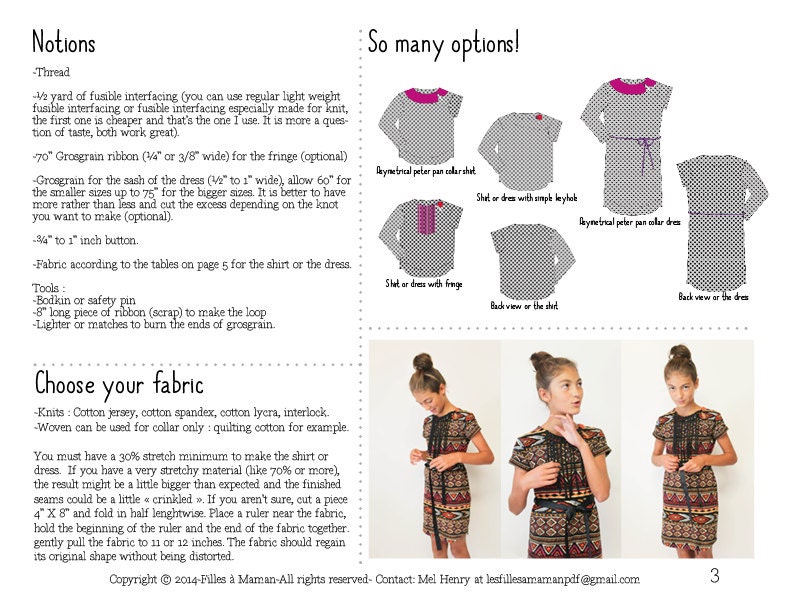 Mimi Dress and Shirt Pattern - Etsy