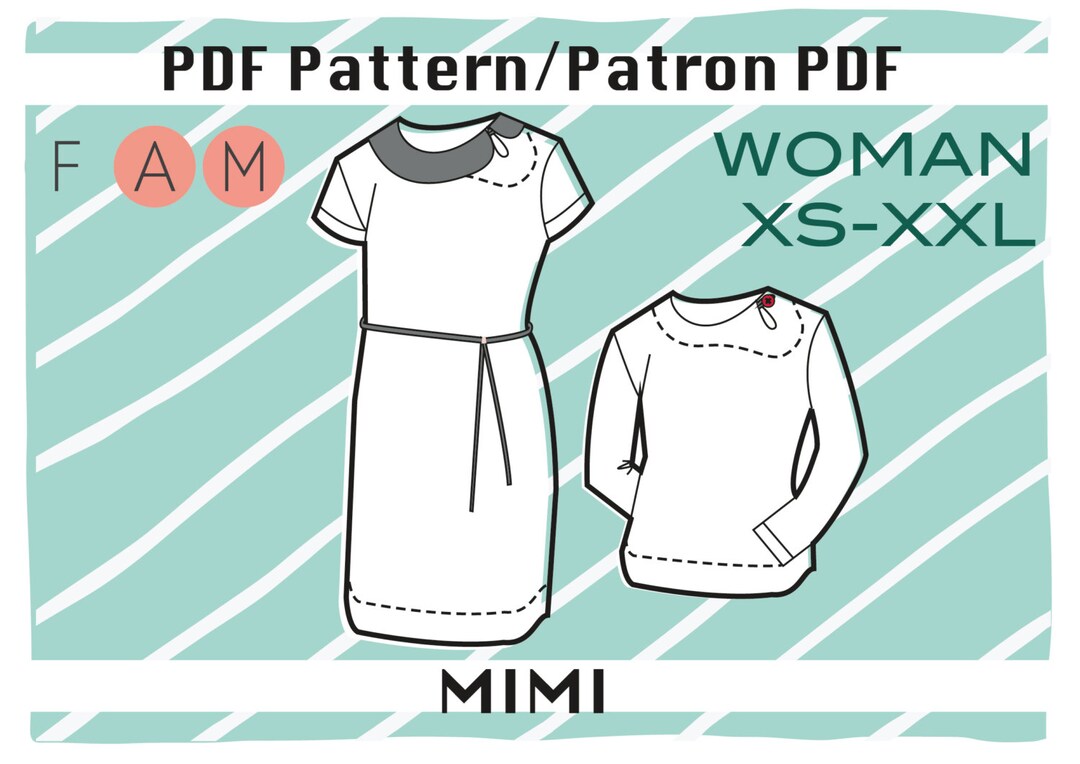 PDF Pattern of the Mimi Dress and Shirt for WOMAN - Etsy