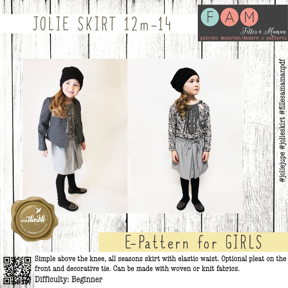 PDF Pattern of the Jolie Skirt 12m-14 - Etsy