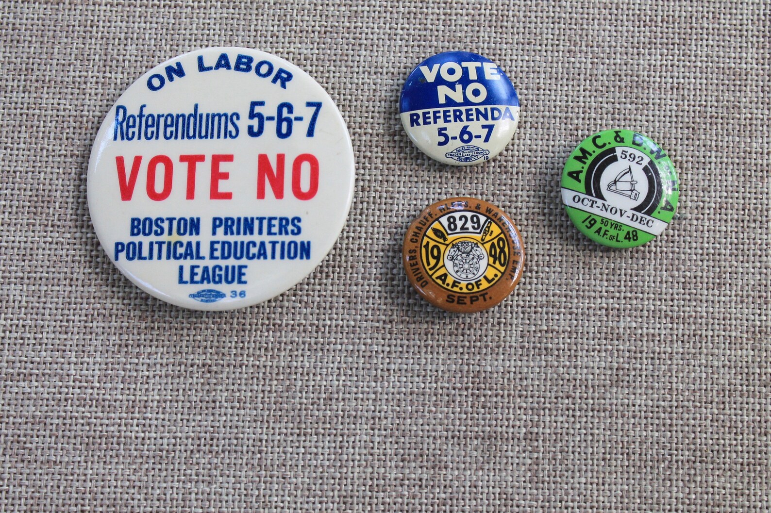 Vintage Lot of 4 Pinback Button Pins Labor Unions - Etsy