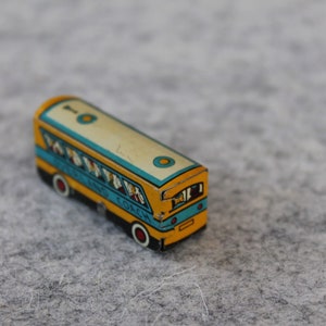 Antique Miniature Tin Lithograph Overland Coach Bus, Vintage Tiny Tin ...