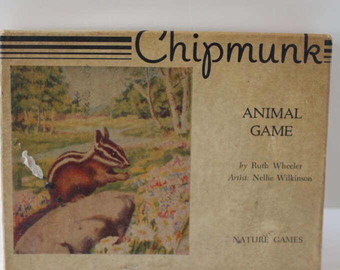 1950s Chipmunk Card Game/ Vintage Nature Illustrations/ Ruth Wheeler ...