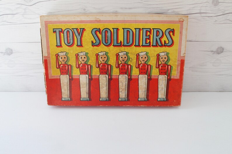 Vintage Complete Set of 6 Wooden Army Cadet Toy Soldier - Etsy
